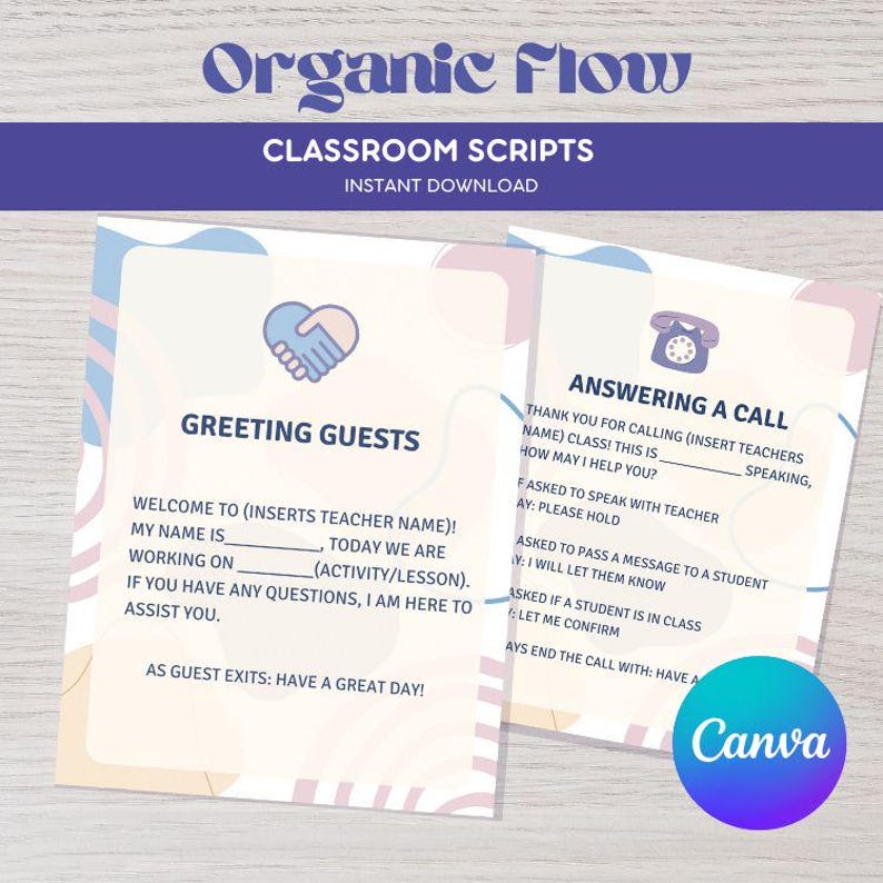 Classroom Jobs- Door Greeter and Phone Greeter - Classroom Scripts ...