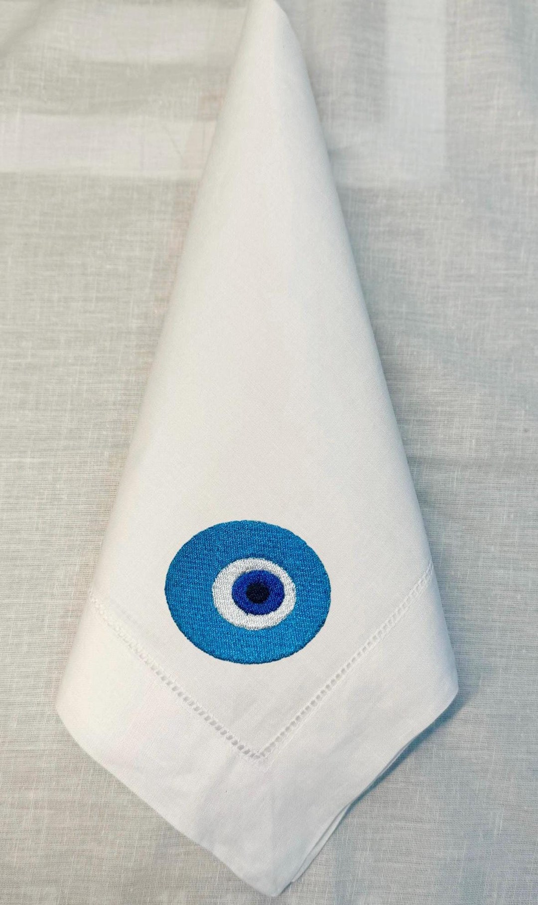 Greek Evil Eye Linen Napkinembroidered Evil Eye Dinner Napkinlinen ...