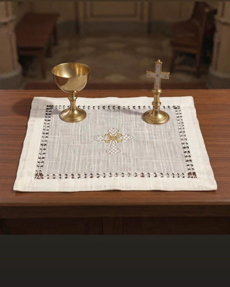 Altar Corporal Cloth Cross Embroidery Holy Communion Eucharist ...