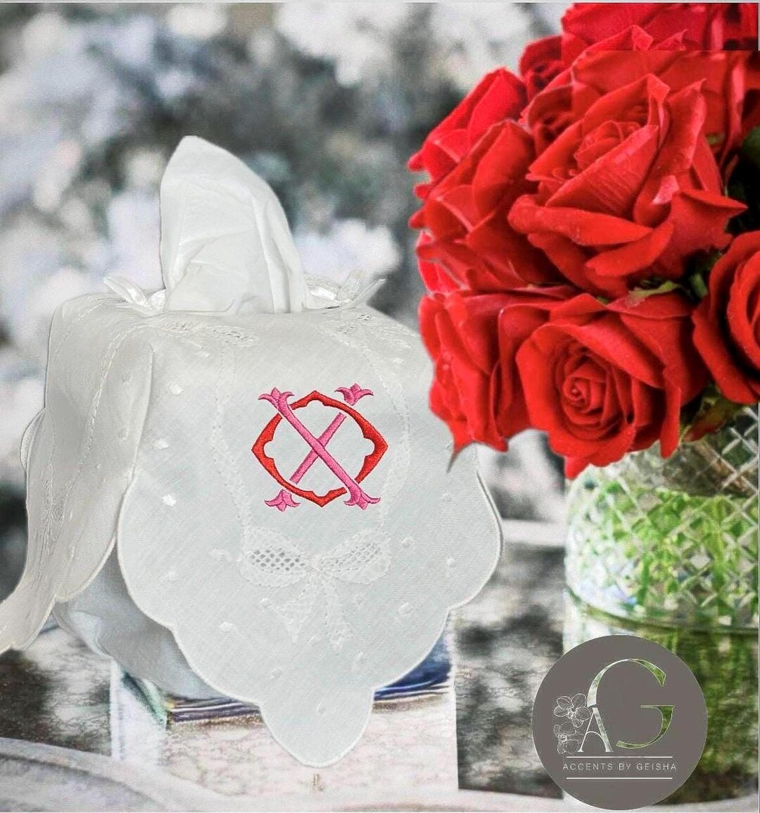 Linen Tissue Cover Hostess Gift Bath Linens Personalized Linen Tissue ...
