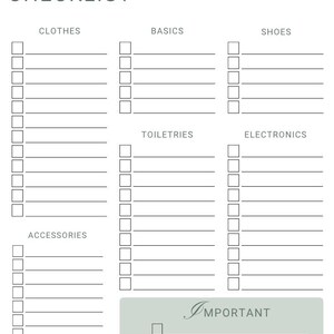 Editable Travel Budget, Itinerary, Packing Checklist Printable Vacation ...