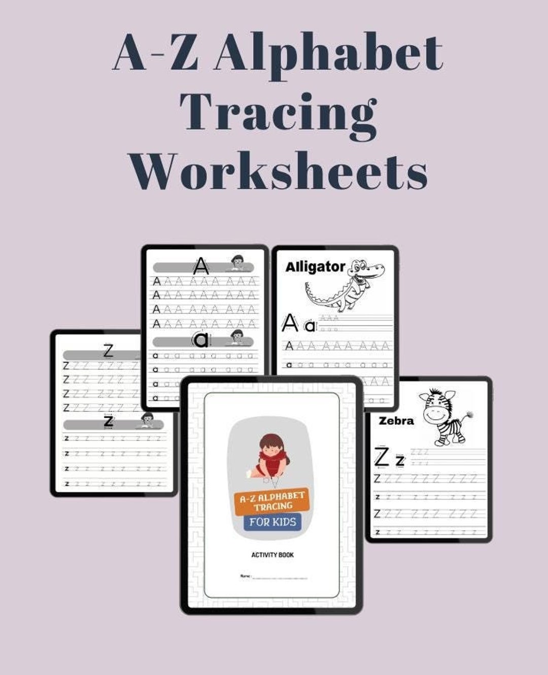 A-Z Alphabet Tracing Worksheets | Printable Handwriting Practice for ...