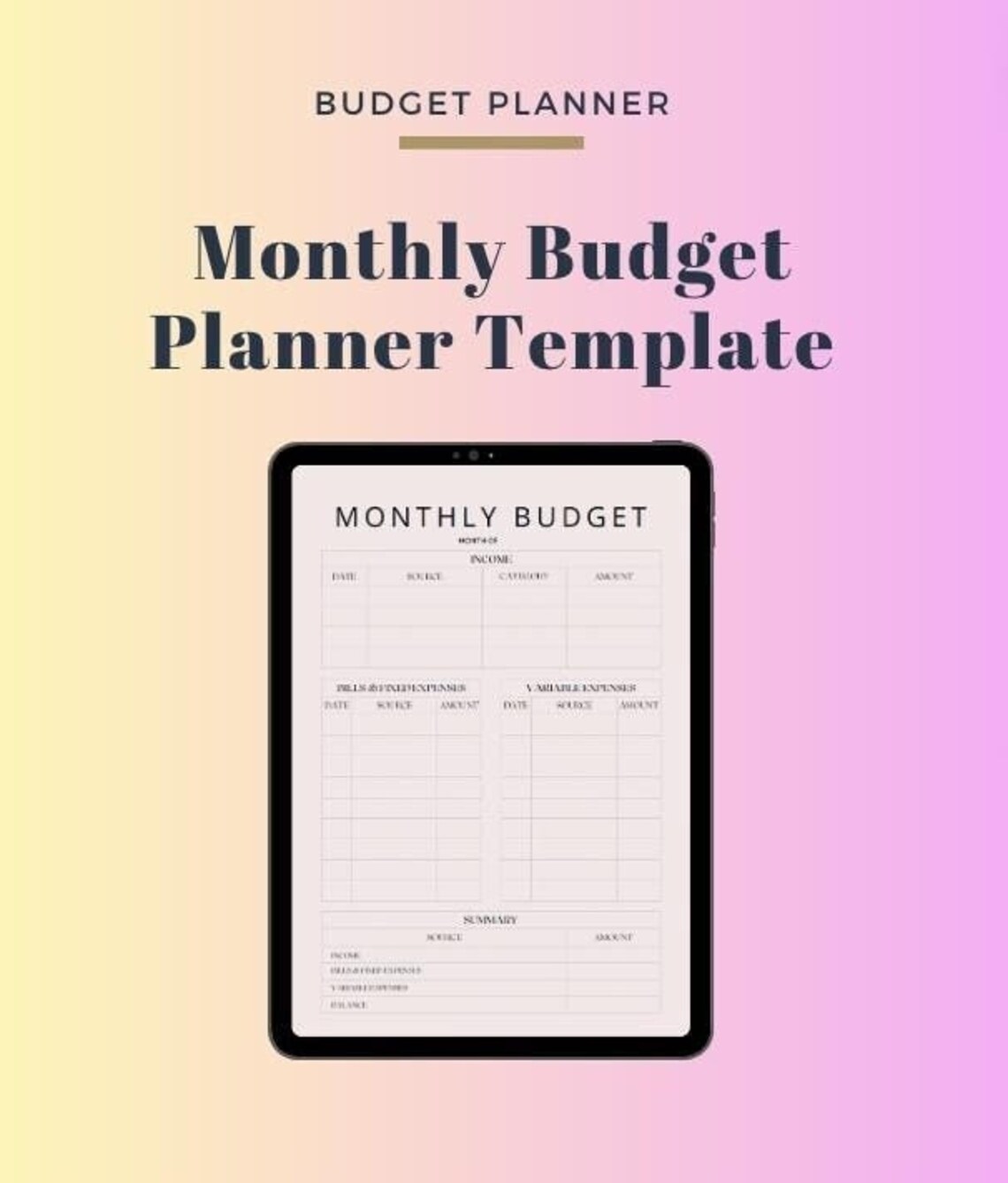 Printable Monthly Budget Planner, Customizable Budget Sheet, Canva ...