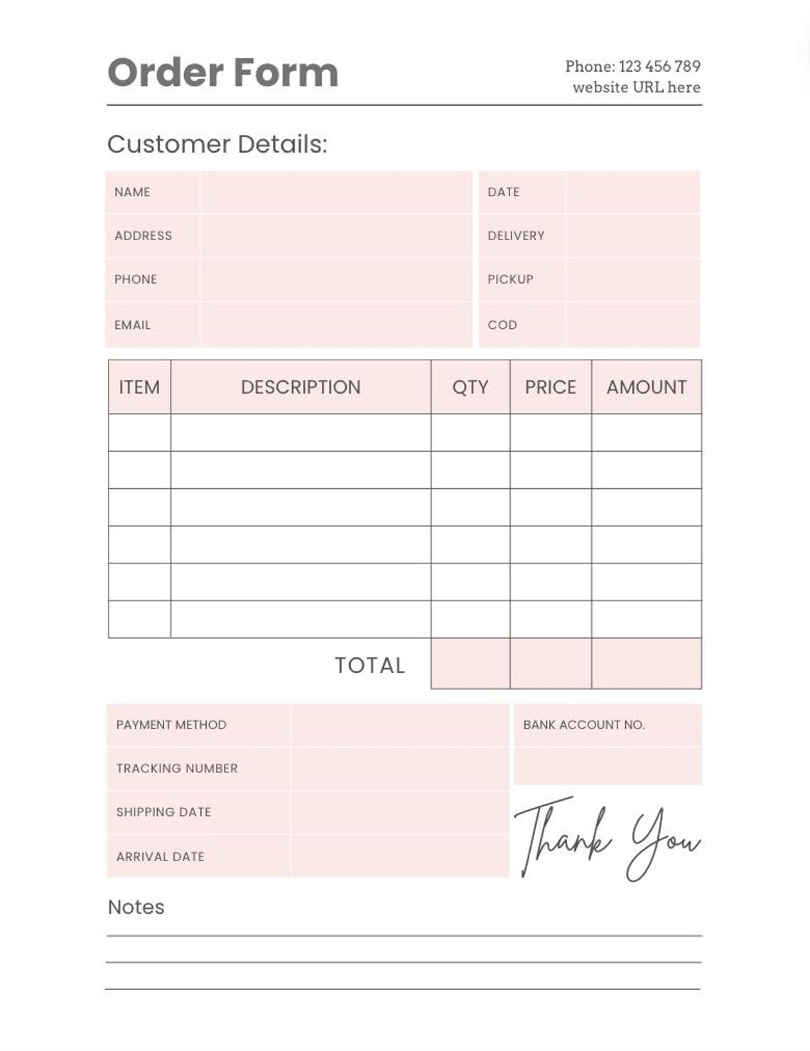 Editable Multi-purpose Template Bundle Set: Customizable Packing Slip ...