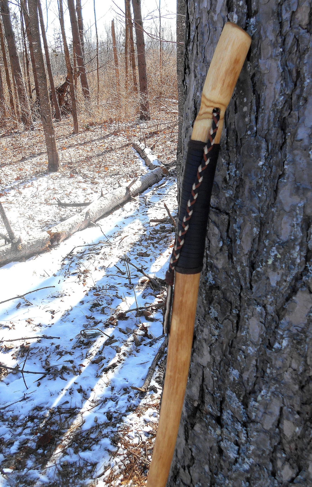 Walking Stick, Tall Wooden Staff for Nature Hikes, Trail Hiking, Gift ...
