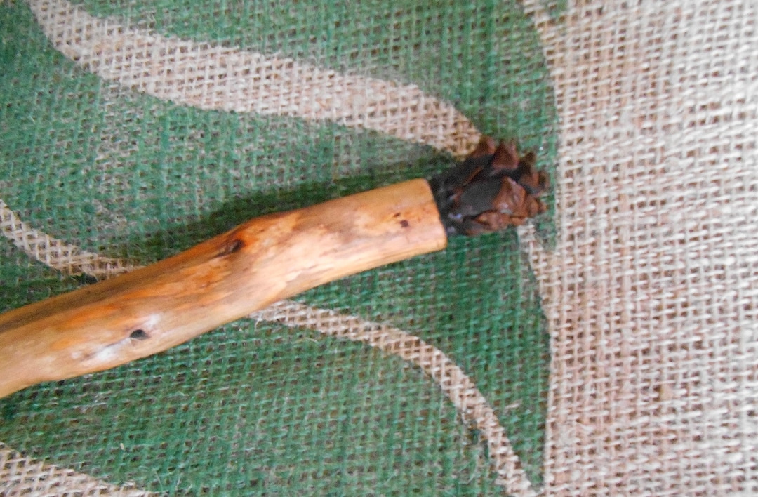 Pine Wood Pagan Wand With Pinecone, Purification Wand - Etsy