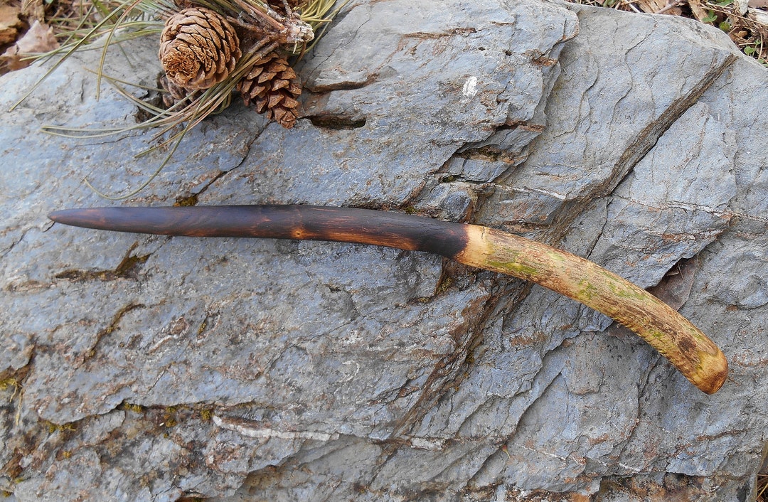 Curvy Fire Wand, Burnt Ash Wood Magic Wand, Made in the USA - Etsy