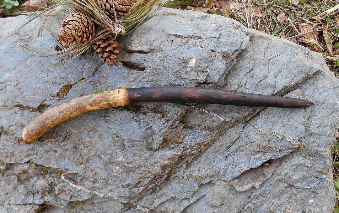 Curvy Fire Wand, Burnt Ash Wood Magic Wand - Etsy