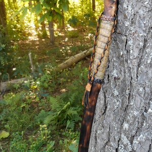 Walking Stick for Nature Hikes Burned Ash Wood Hiking Staff - Etsy