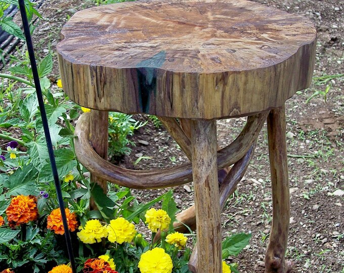 Stump Stool Spalted Wood Stand - Etsy