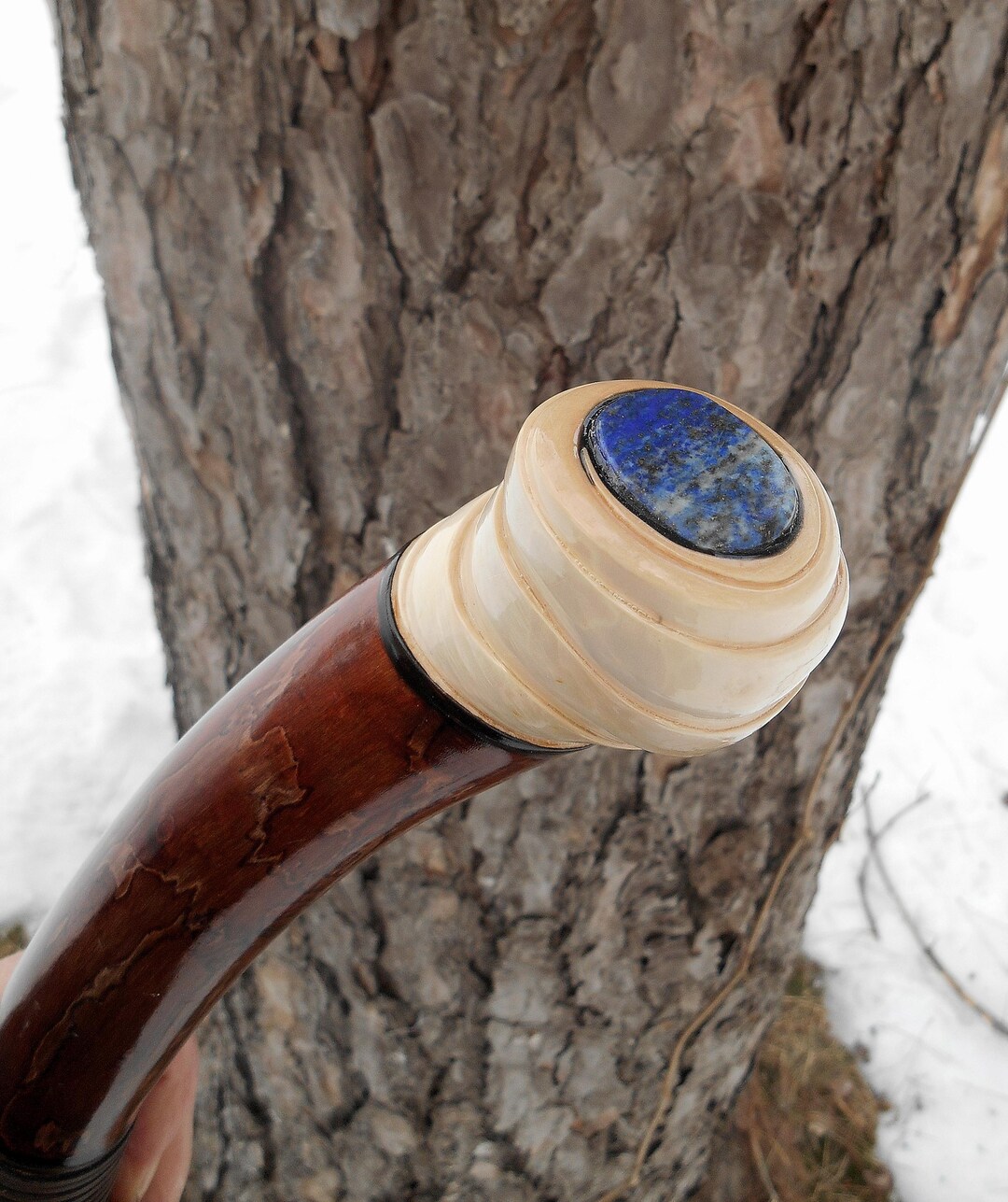 Hand Carved Walking Stick, Maple Hiking Staff, Shaman, Wizard, Wood ...