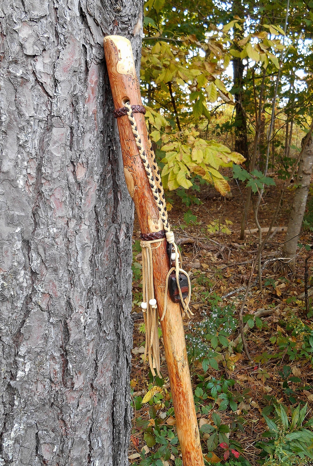 Wood Hiking Stick, One of a Kind Wormwood Walking Stick, Shaman Staff ...