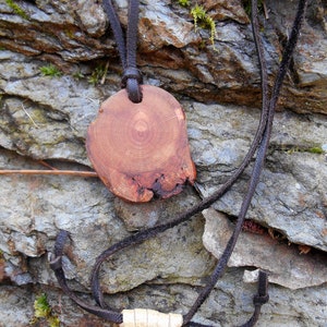 Wood Pendant Necklace, Cherry Burl Slice Amulet for Men, Woman - Etsy