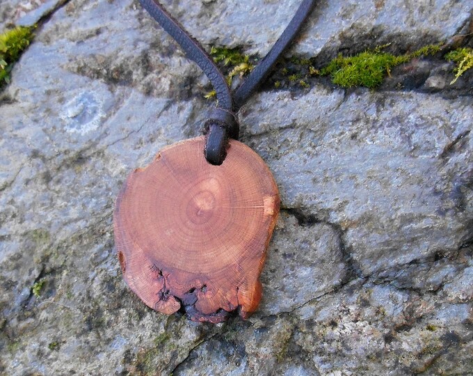 Wood Pendant Necklace, Cherry Burl Slice Amulet for Men, Woman - Etsy