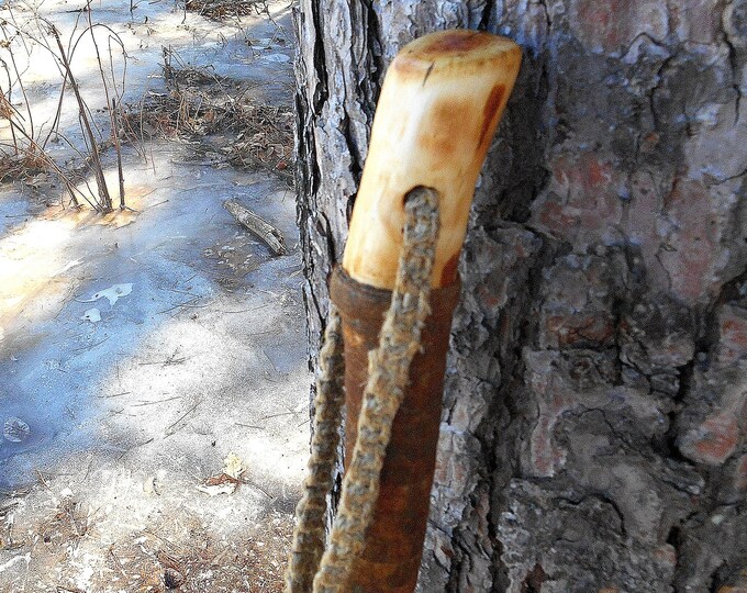Walking Stick, Maple Staff With Macrame Hemp Lanyard - Etsy