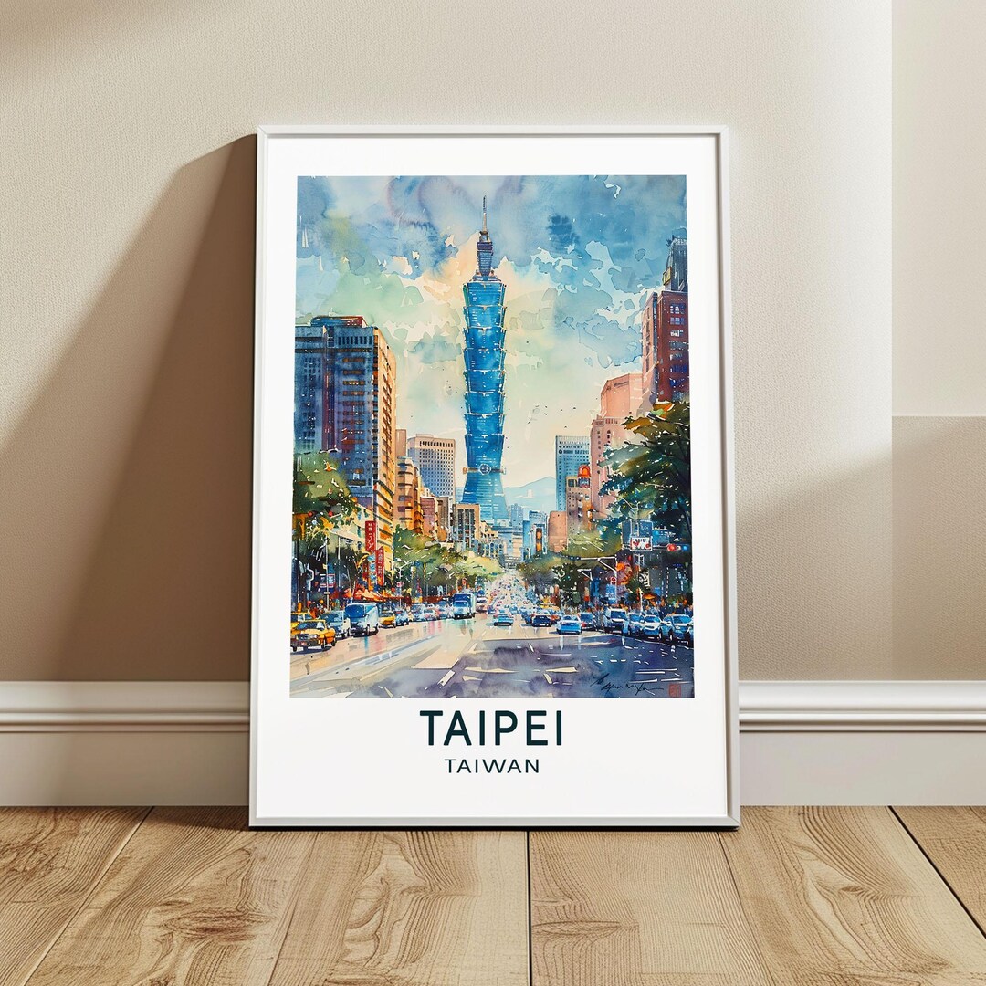 Taipei Taiwan Travel Print Wall Art, Taiwan Travel Poster, Hanging Home ...