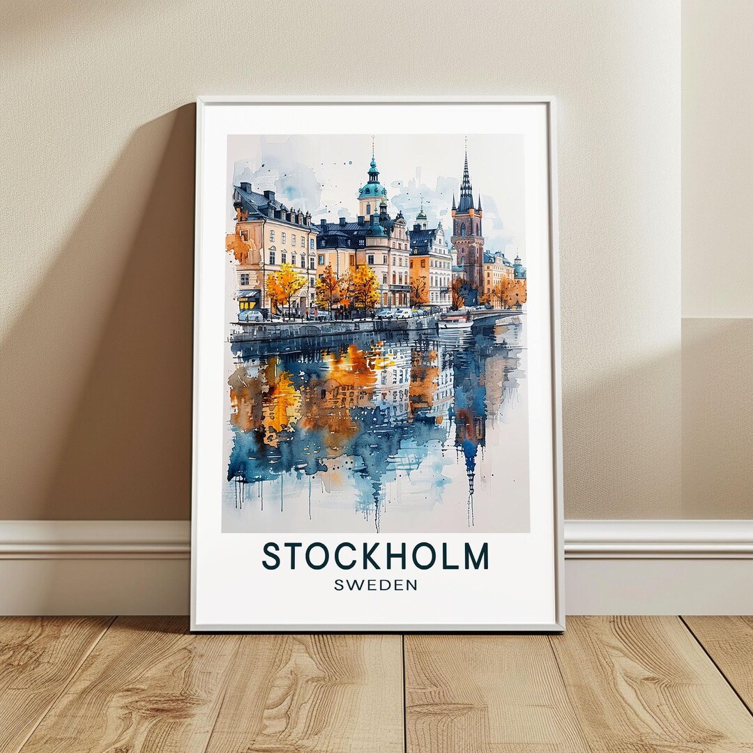 Stockholm Sweden Travel Print Wall Art, Sweden Travel Poster, Hanging ...