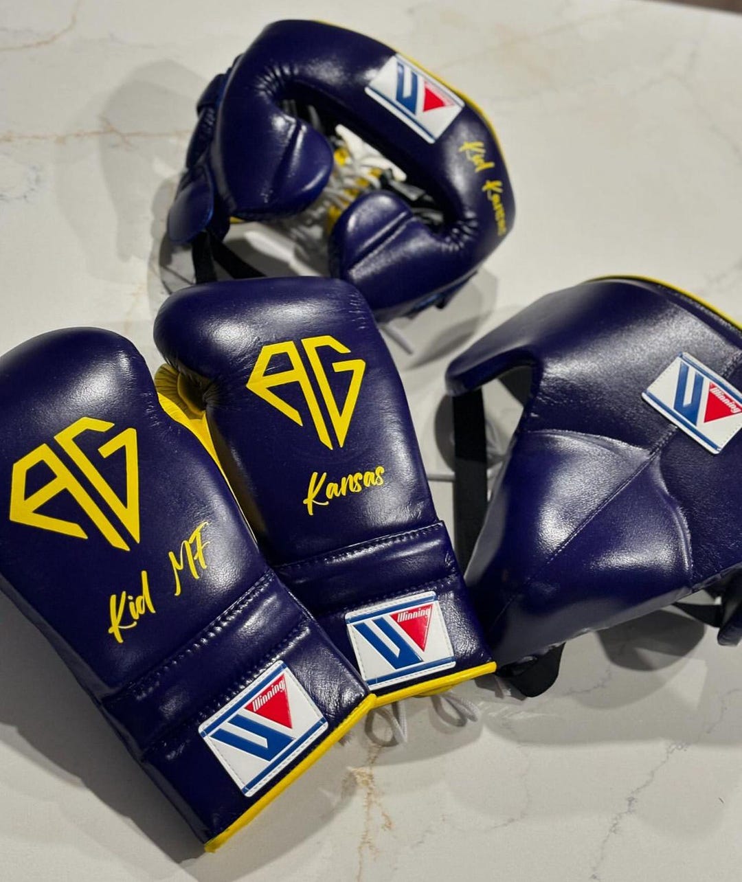 Handcrafted Custom Winning Boxing Set, Winning Boxing Gloves, Winning ...