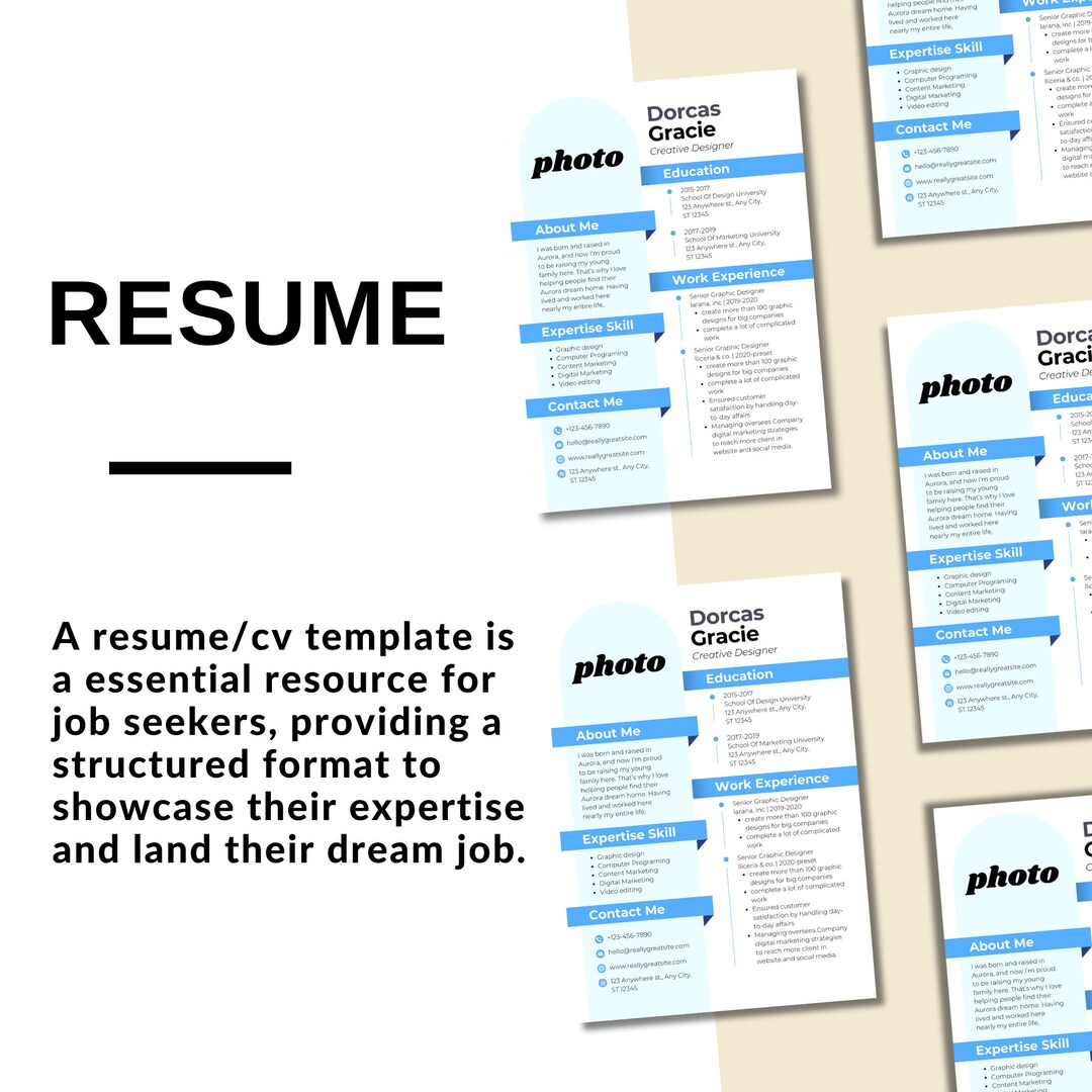 Resume CV Template Professional CV Template Instant Download ...
