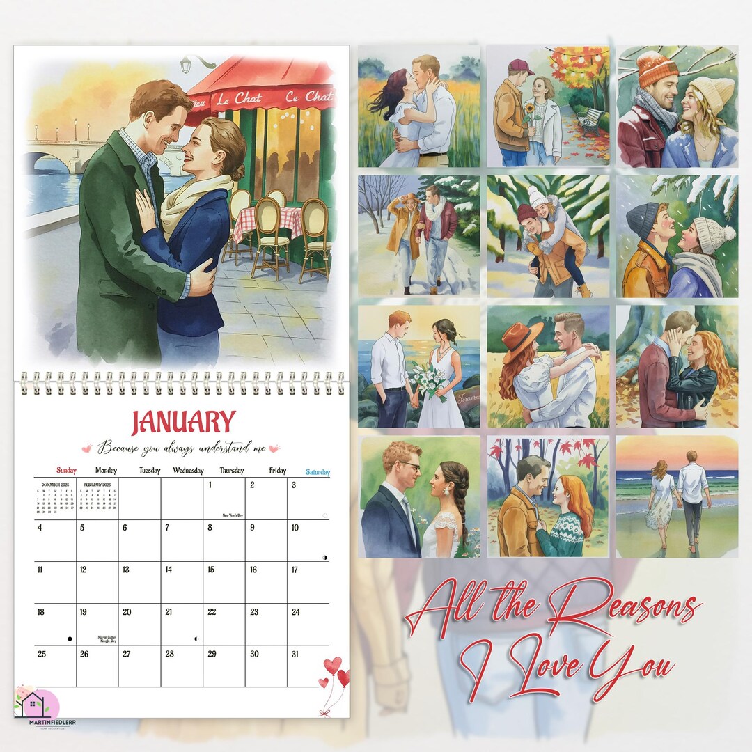 Custom All the Seasons I Love You Wall Calendar 2026, Personalized ...