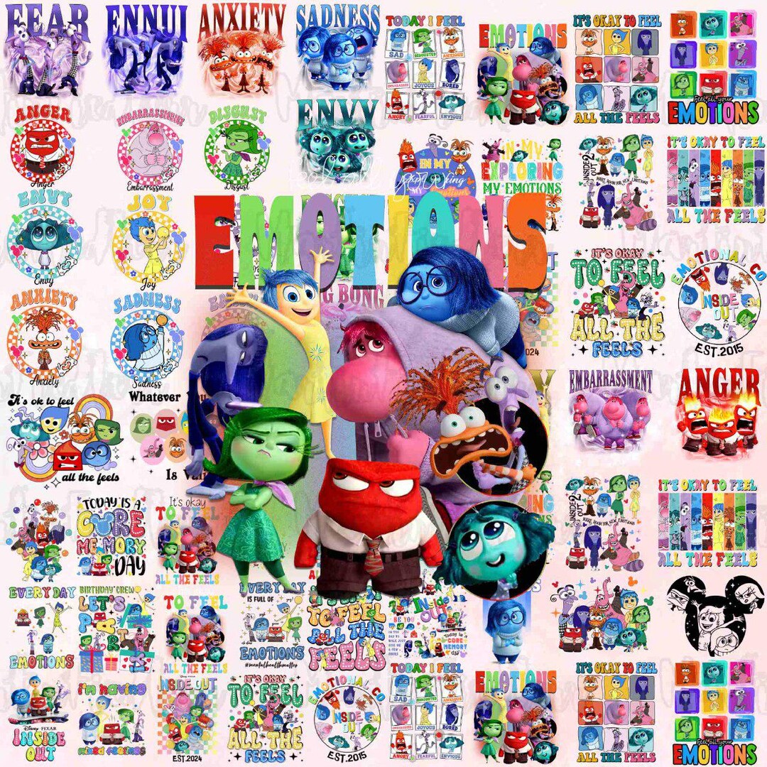 Mega Inside Out 2 Character Bundle PNG, It's Okay to Feel All the Feels ...