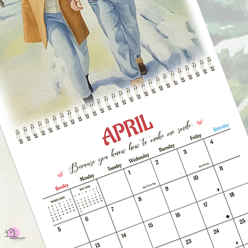 Custom All the Seasons I Love You Wall Calendar 2026, Personalized ...