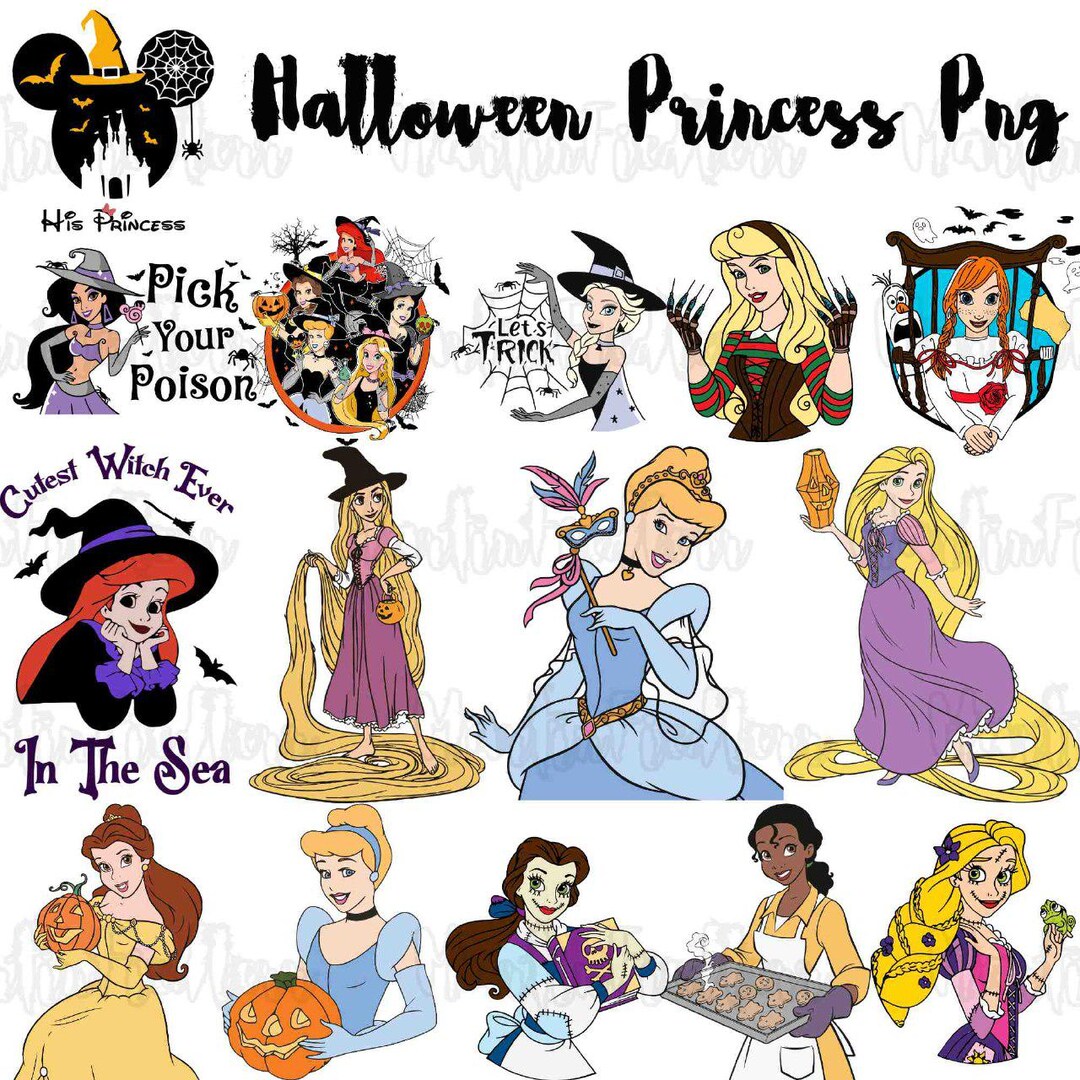 Halloween Princess Png, Princesses Witch Png, Retro Halloween Png ...