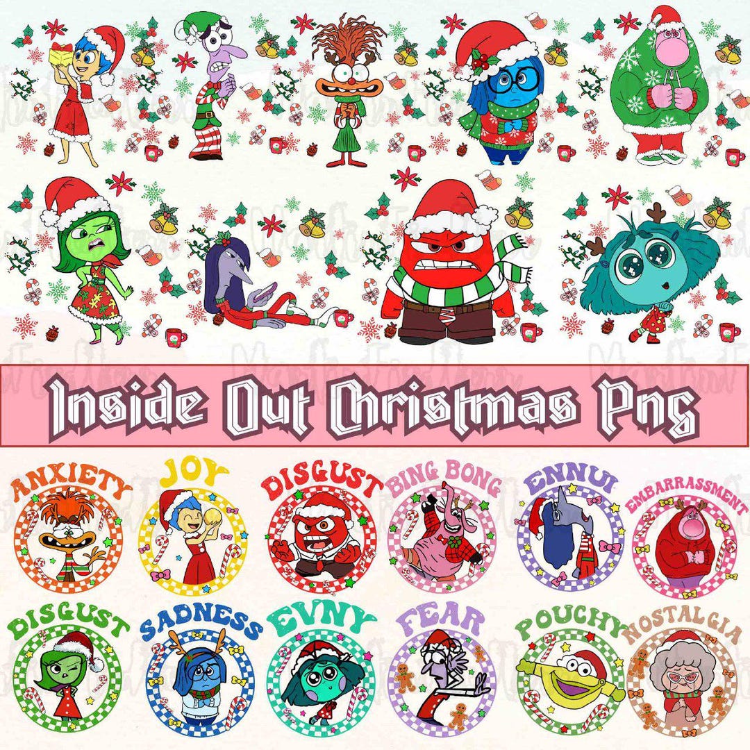 Christmas Inside Out Png, Cartoon Emotions Friends Christmas Png ...