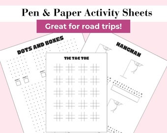 Pen and Paper Printable Games, Hangman Printable, Battleship Printable ...
