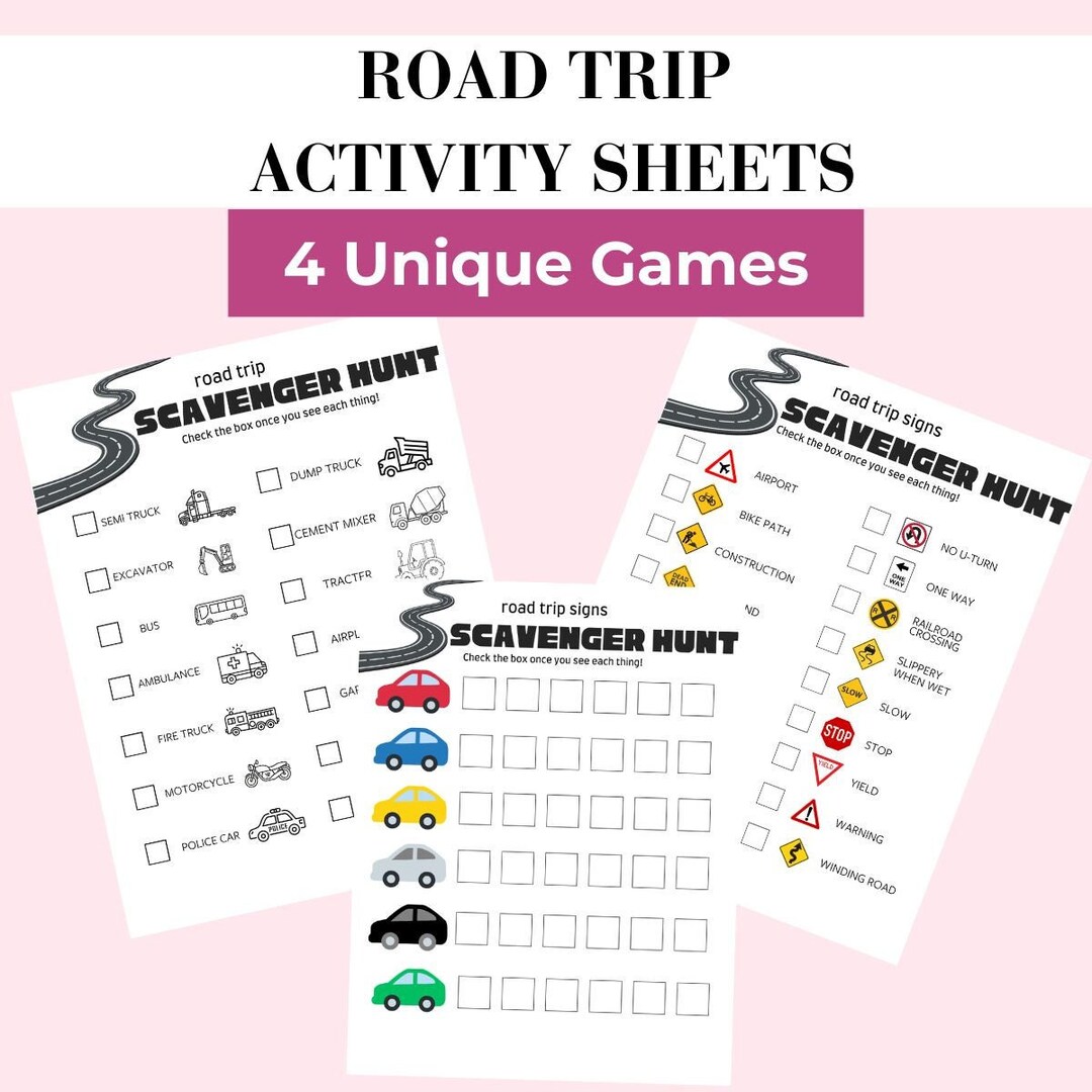 Kids Road Trip Games Printable, Road Trip Games, Kids Travel Games ...