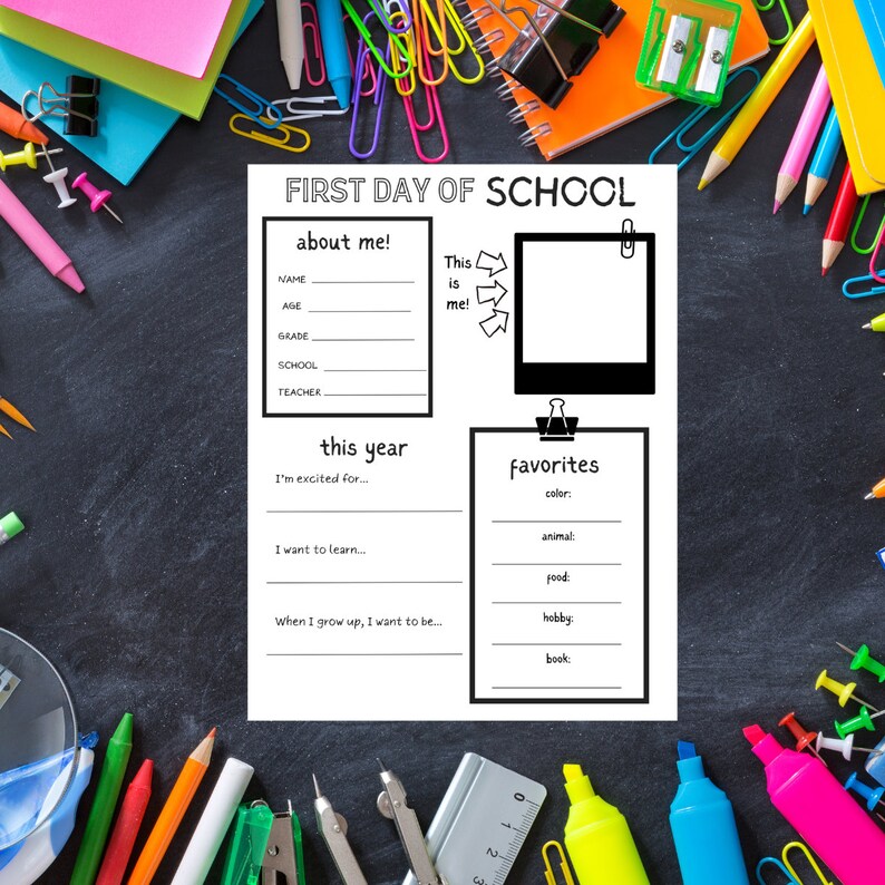 Printable First and Last Day of School Keepsake Worksheet, Back to ...