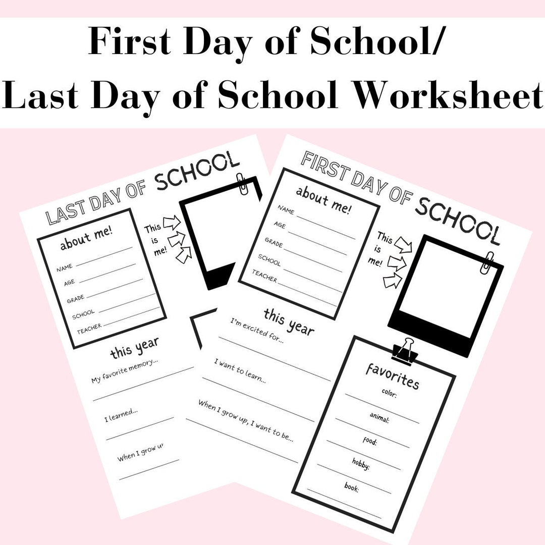 Printable First and Last Day of School Keepsake Worksheet, Back to ...