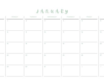 Printable Minimalist 2024 Calendar - Etsy
