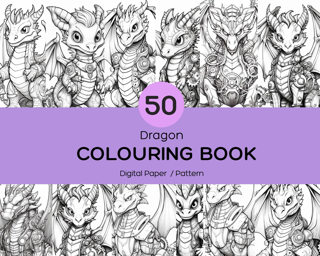 Enchanting Dragon Coloring Pages – 50 Adorable Designs for Relaxation ...