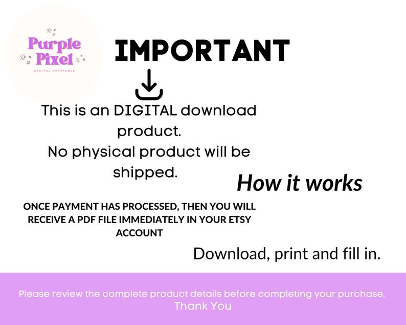 Weekly Planner, Template, Purple, A4 Printable, Organiser, Digital ...