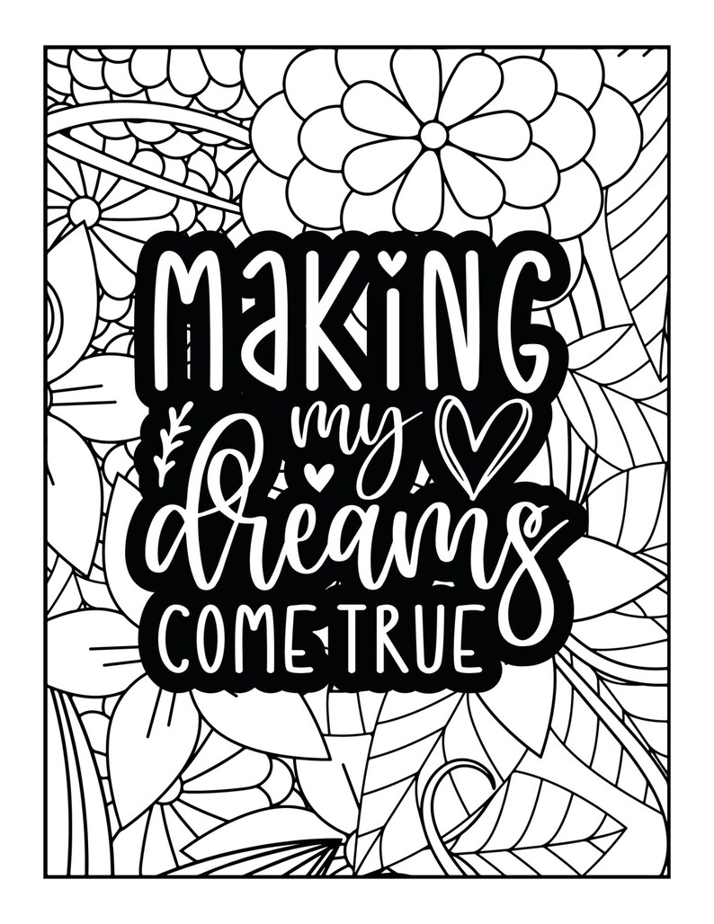 50 Inspirational Quotes Colouring Pages, Relaxing Art Therapy (PDF ...