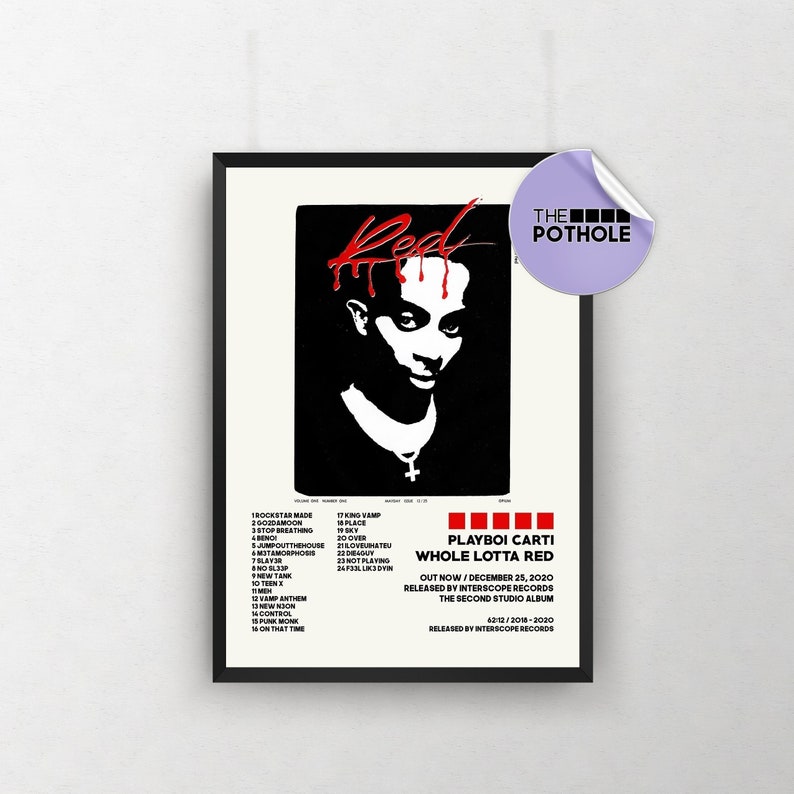 Playboi Carti Posters / Whole Lotta Red Poster, Tracklist Album Cover ...