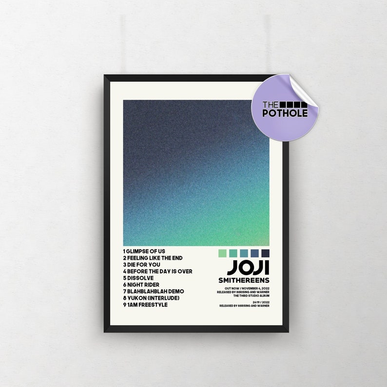 Joji Posters Smithereens Poster Joji Tracklist Album Cover Poster ...