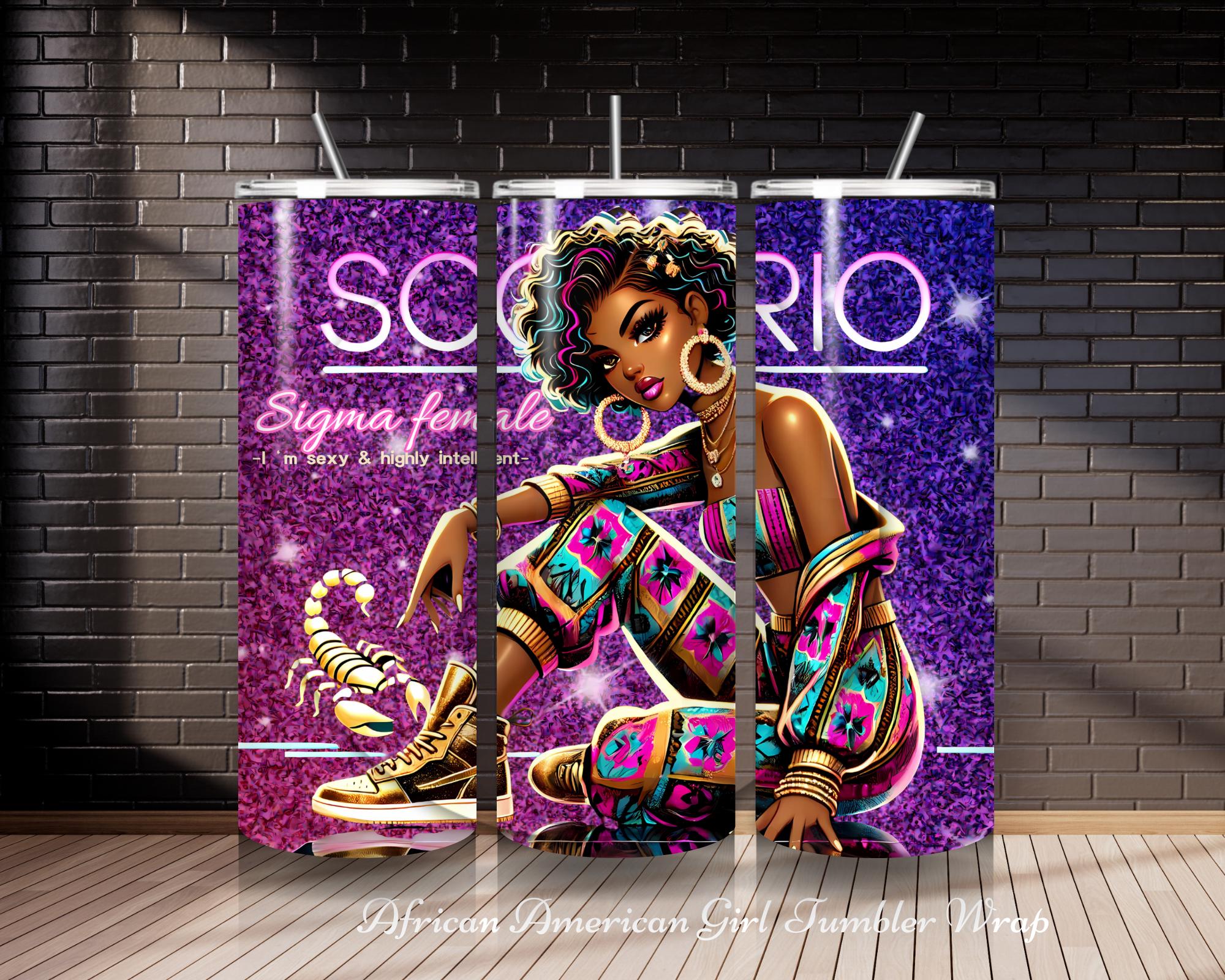 African American Scorpio Zodiac Tumbler Wrap| 20oz Tumbler Wrap ...