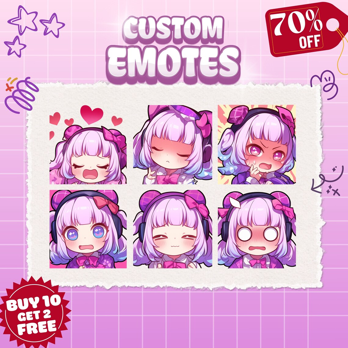Custom Twitch Emotes Twitch Emotes Twitch Emote for Streamer YCH Emotes ...
