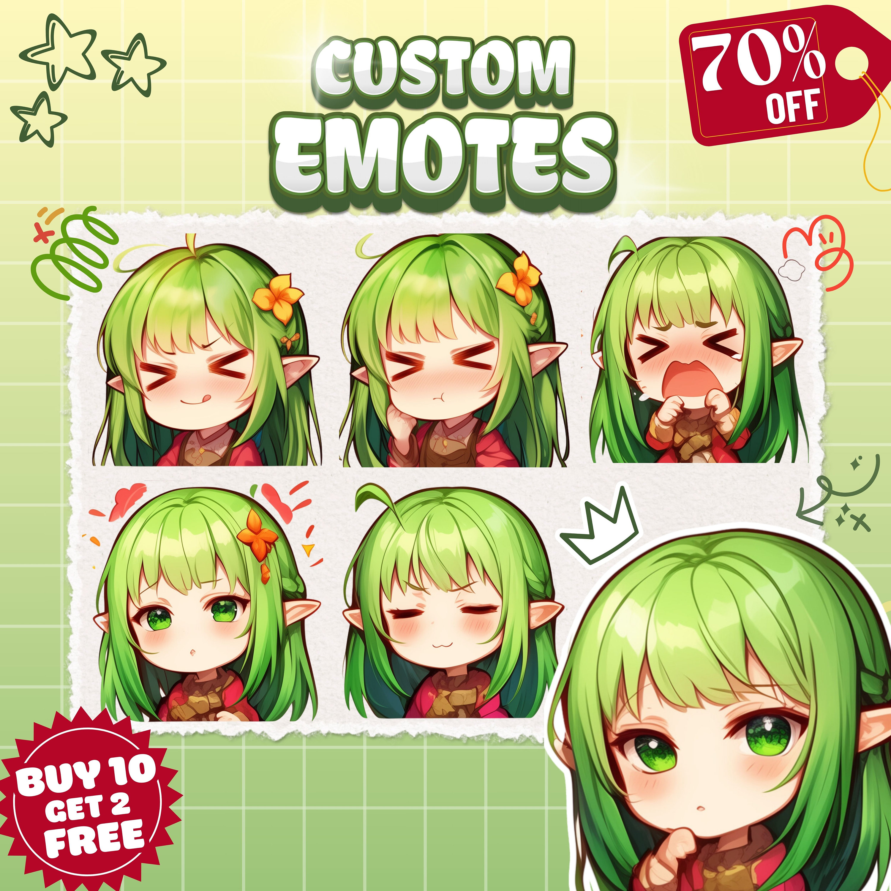Custom Twitch Emotes Twitch Emotes Twitch Emote for Streamer YCH Emotes ...