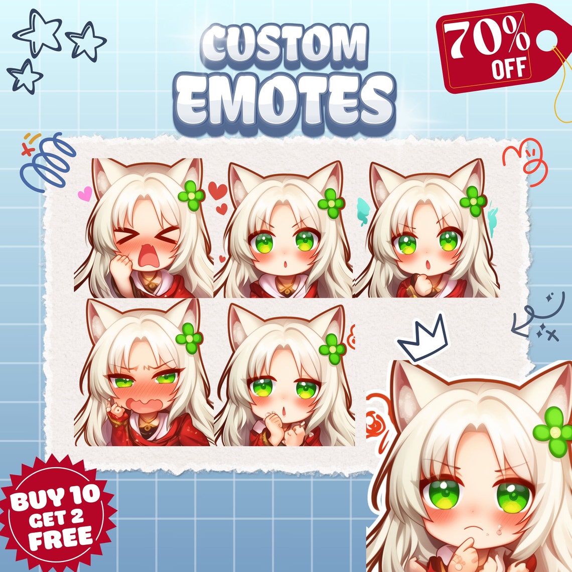 Custom Twitch Emotes Twitch Emotes Twitch Emote for Streamer YCH Emotes ...