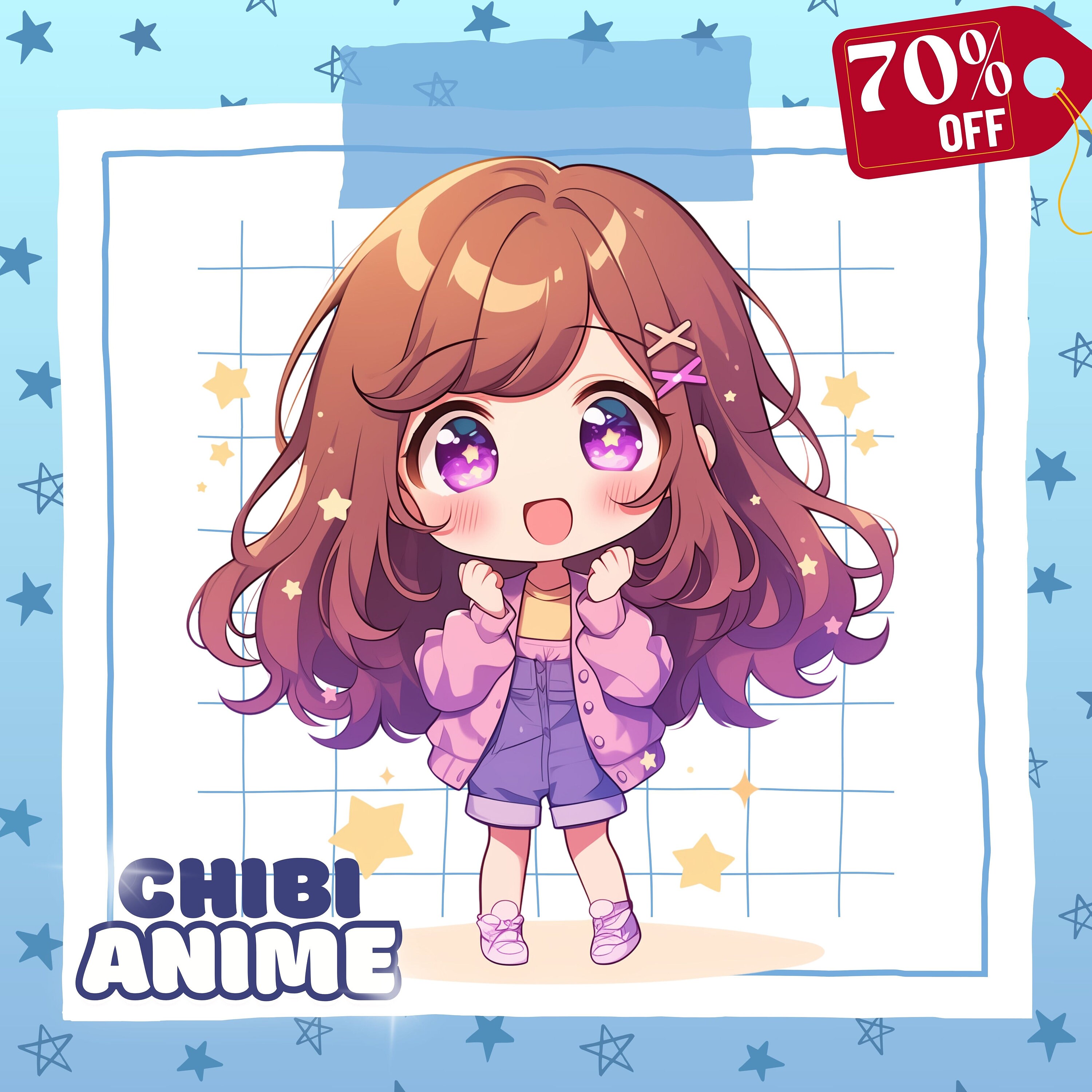 Custom Chibi Anime, Custom Chibi Commission, Chibi Character, Original ...