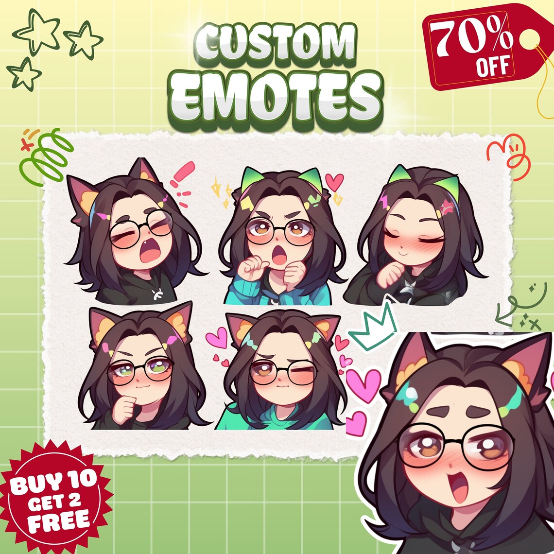 Custom Twitch Emotes Twitch Emotes Twitch Emote for Streamer YCH Emotes ...
