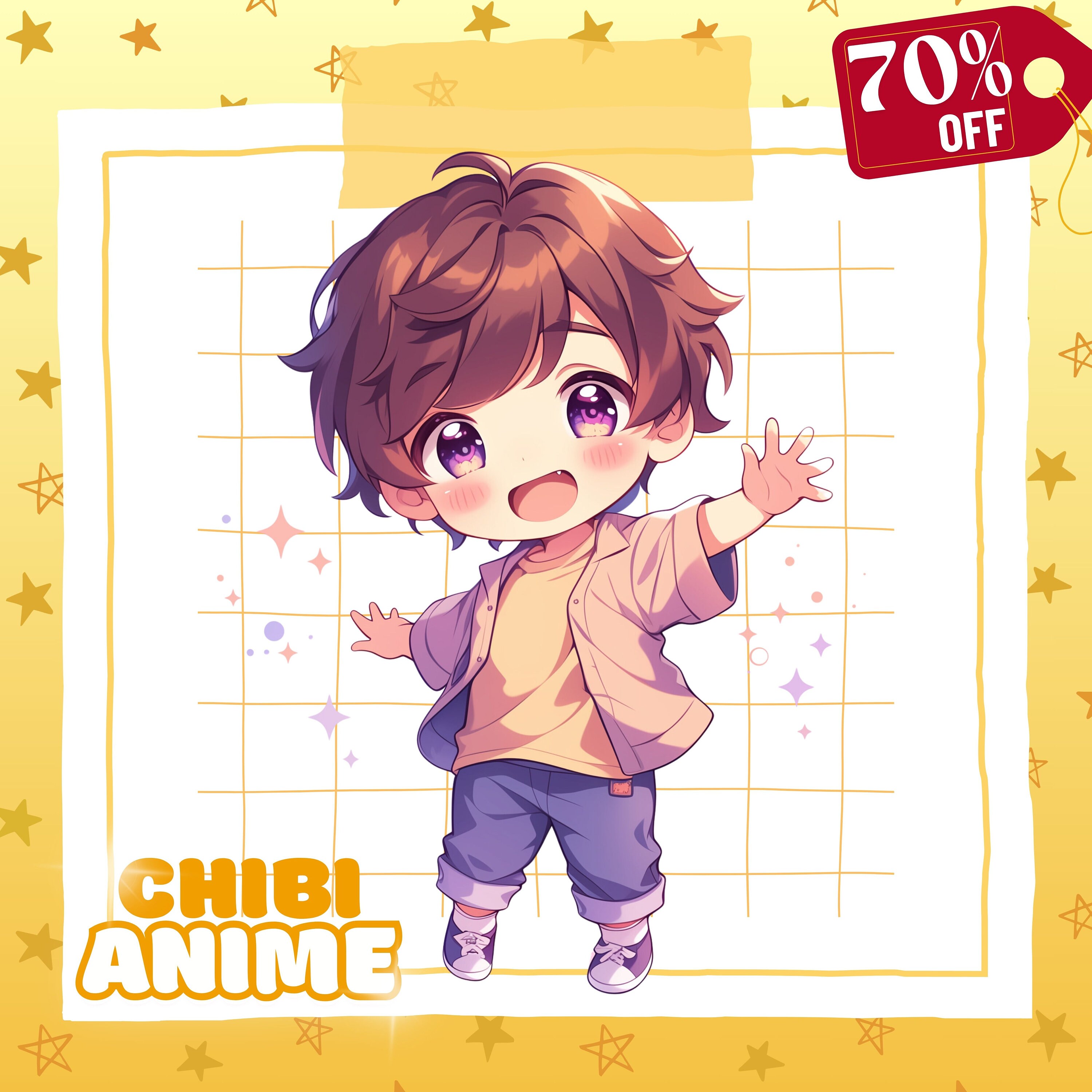 Custom Chibi Anime, Custom Chibi Commission, Chibi Character, Original ...