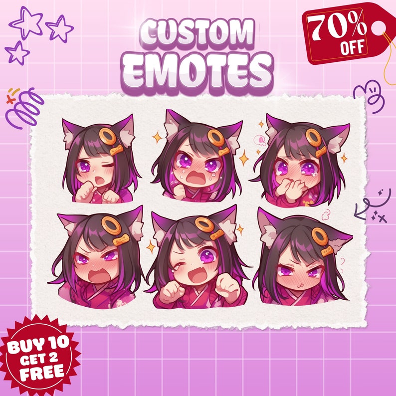 Custom Twitch Emotes Twitch Emotes Twitch Emote for Streamer YCH Emotes ...