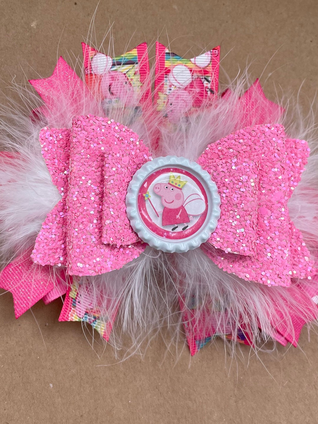 Peppa Pig Inspired Bow - Hot Pink - Etsy