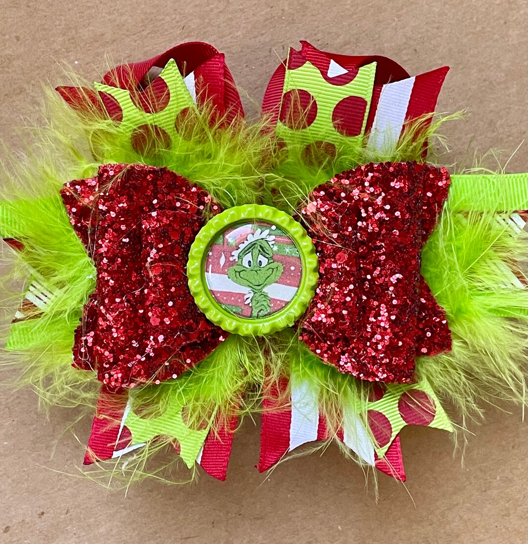 Grinch Inspired Bow - Etsy