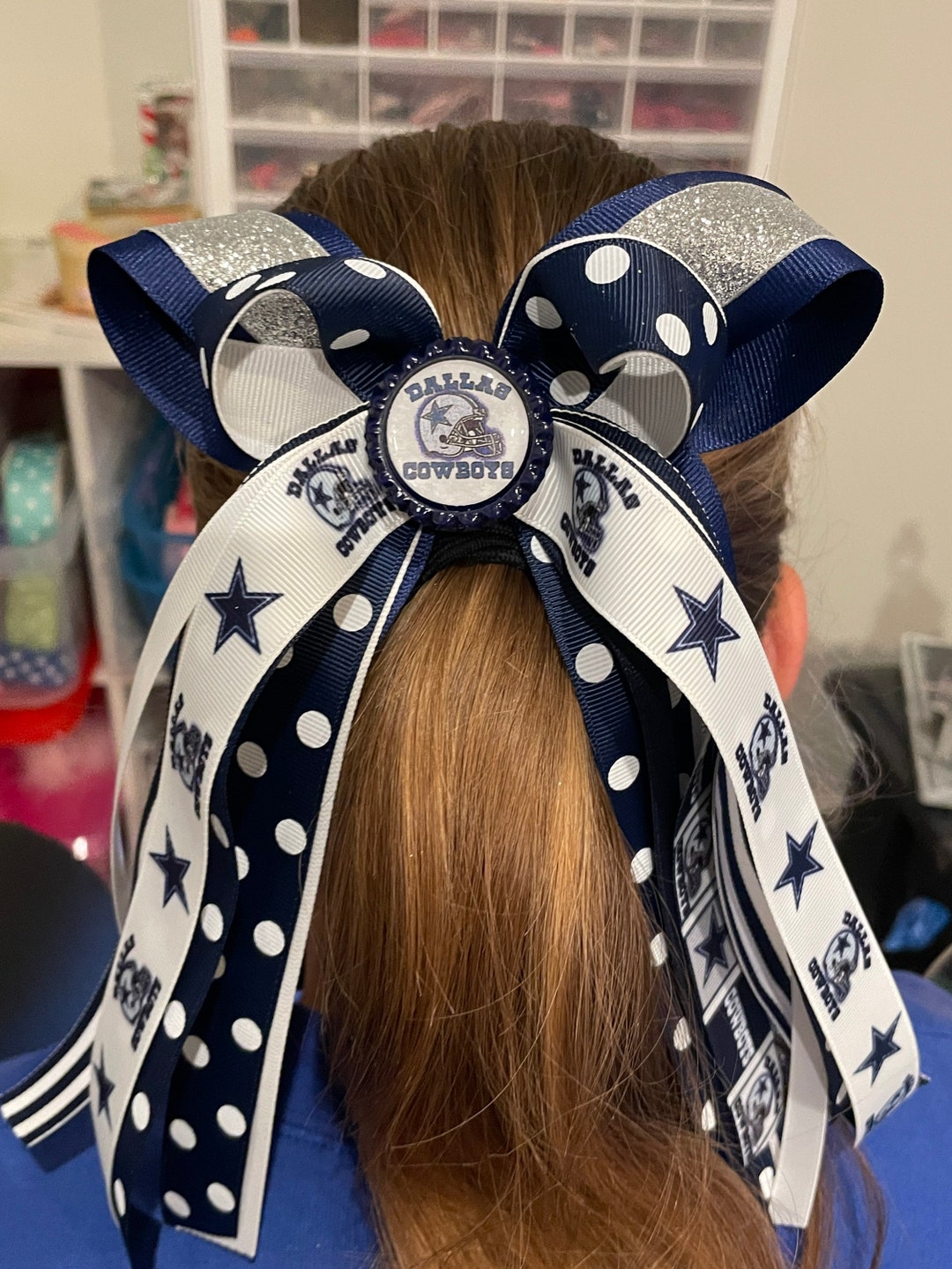 Dallas Cowboys Inspired Streamer Bow - Etsy