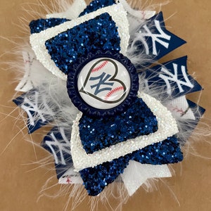 New York Yankees Inspired Bow-small - Etsy